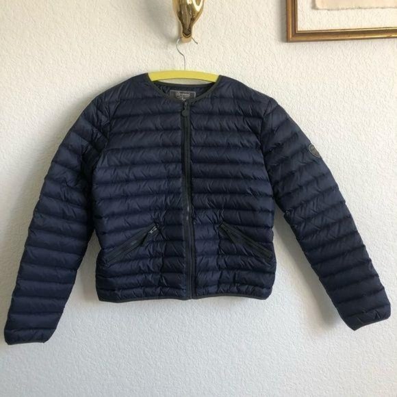 Bonpoint | Jackets & Coats | Bonpint Collarless Logo Puffer Peplum ...